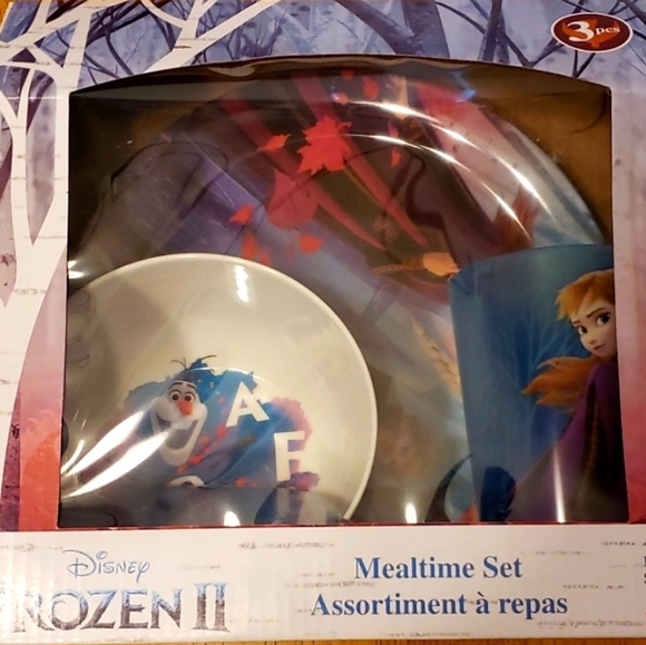Disney | Dining | Disney 3pc Frozen 2 Plate Bowl Cup Kid Mealtime Set ...
